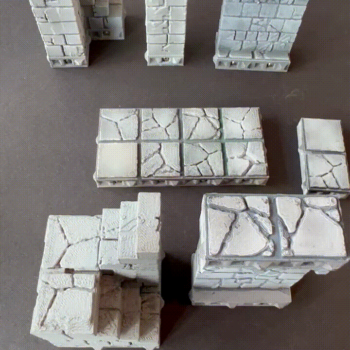 3D Printable The Universal Dungeon - Columns by HexCellar