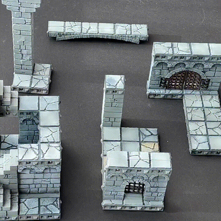 3D Printable The Universal Dungeon - Columns by HexCellar
