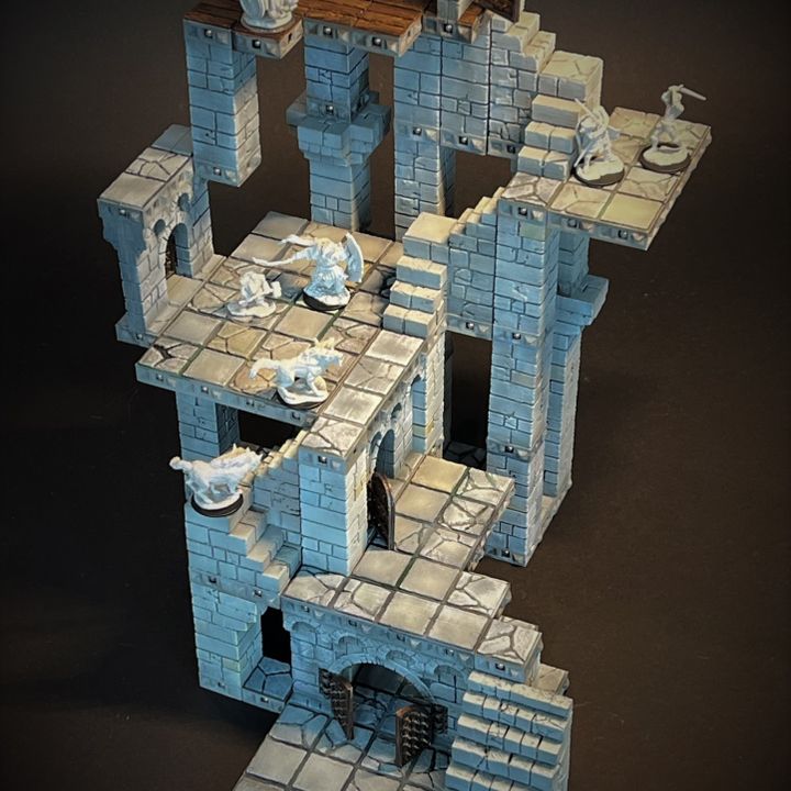 3D Printable The Universal Dungeon - Stairs by HexCellar