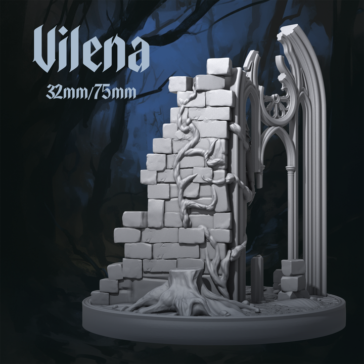 3D Printable Vilena 32mm and 75mm by Dungeons & Maidens