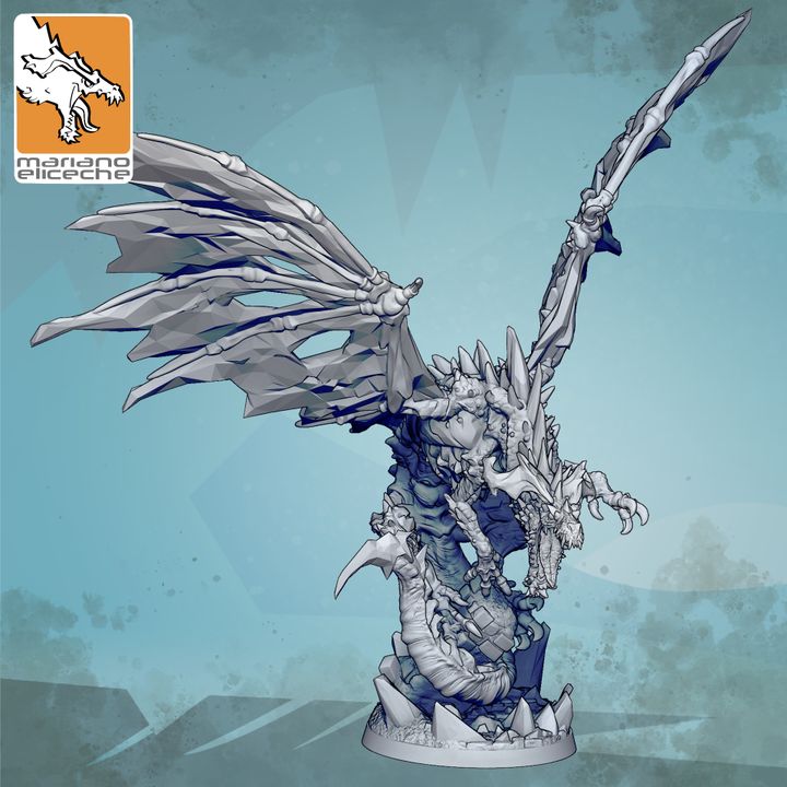 3D Printable Isdrekinn, The White Dragon 160mm DnD 5E by MEniatures