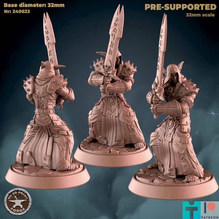 3D Printable Death Knight Night Elf 3 models by My3DPrintForge