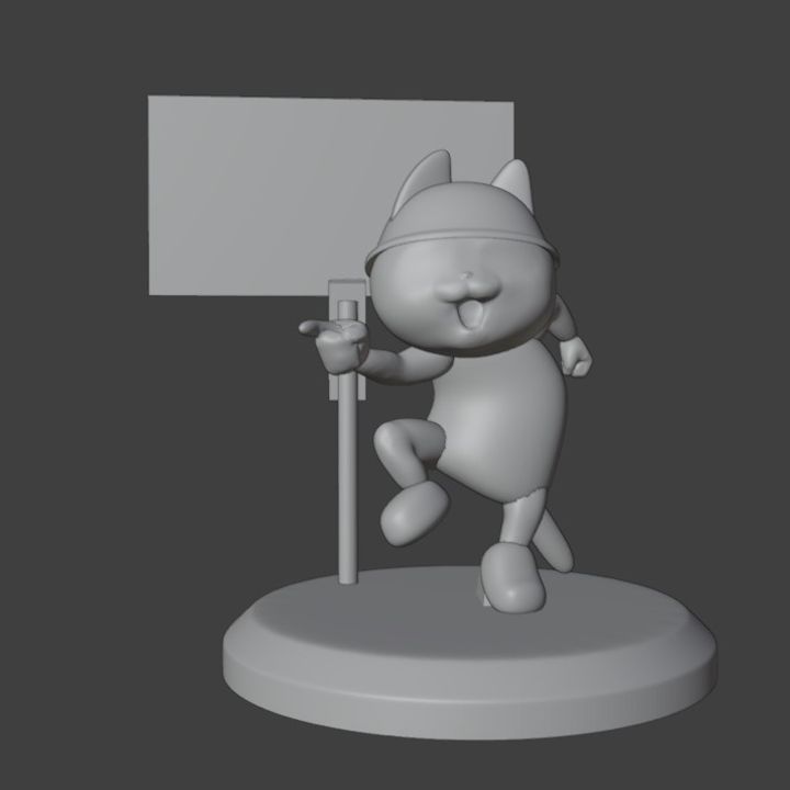 3D Printable all_right!! cat by 계란 (노른자)