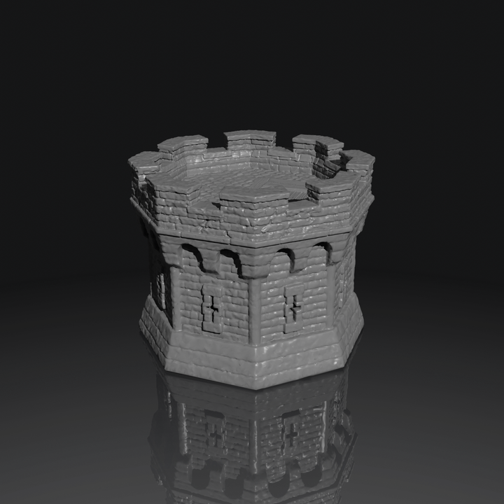 3D Printable Medieval Stone Dice Box by Black Friar Games