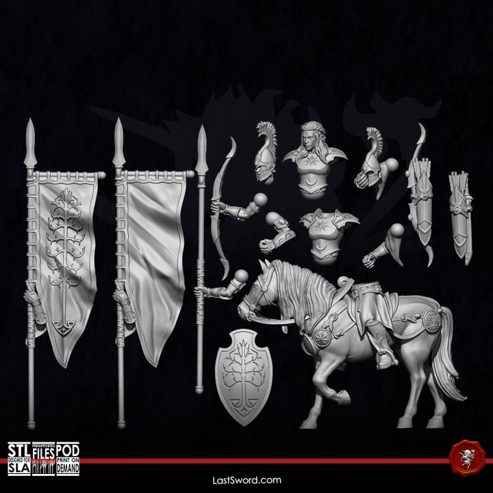 3D Printable Queen’s Guard on horse by LastSword Miniatures