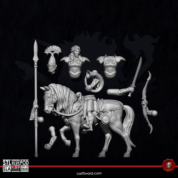 3D Printable Queen’s Guard on horse by LastSword Miniatures