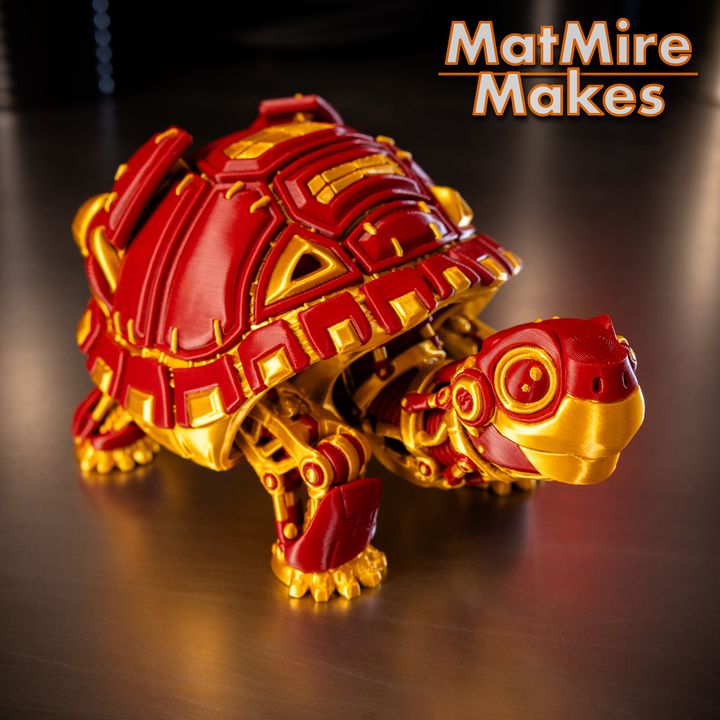 3D Printable RoboTortoise, Articulated fidget, Print-In-Place, Cute ...