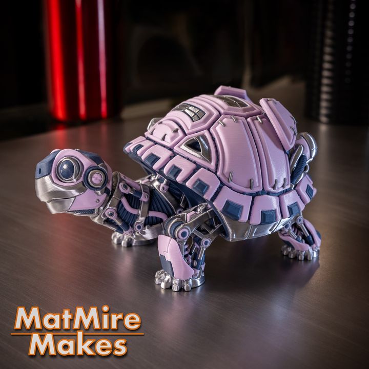 3D Printable RoboTortoise, Articulated fidget, Print-In-Place, Cute Robot Tortoise, Turtle Flexi ...