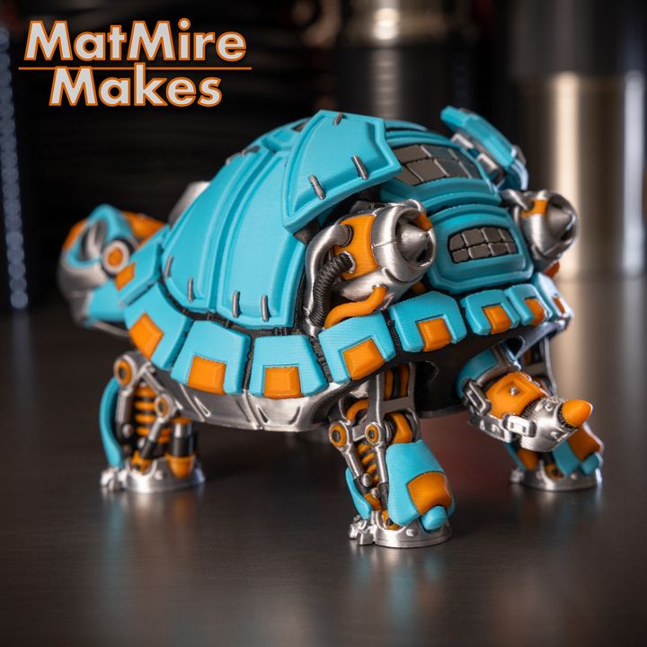 Download RoboTortoise, Articulated fidget, Print-In-Place, Cute Robot ...