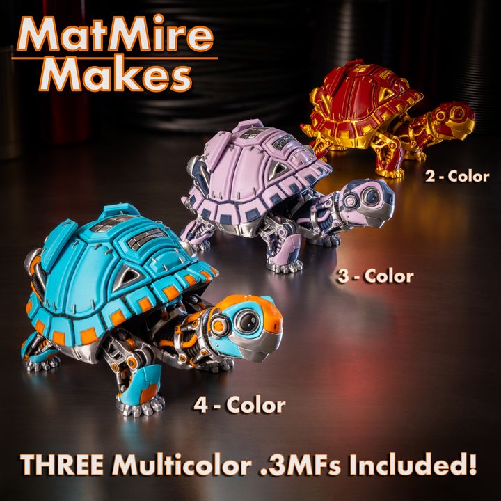 3D Printable RoboTortoise, Articulated fidget, Print-In-Place, Cute ...