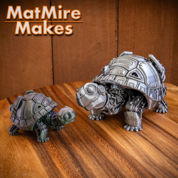 3D Printable RoboTortoise, Articulated fidget, Print-In-Place, Cute ...