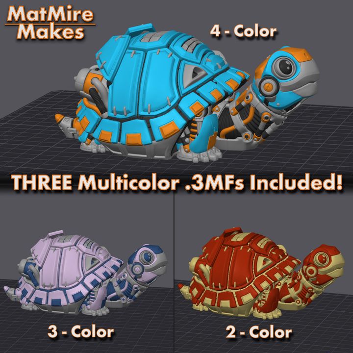 3D Printable RoboTortoise, Articulated fidget, Print-In-Place, Cute ...