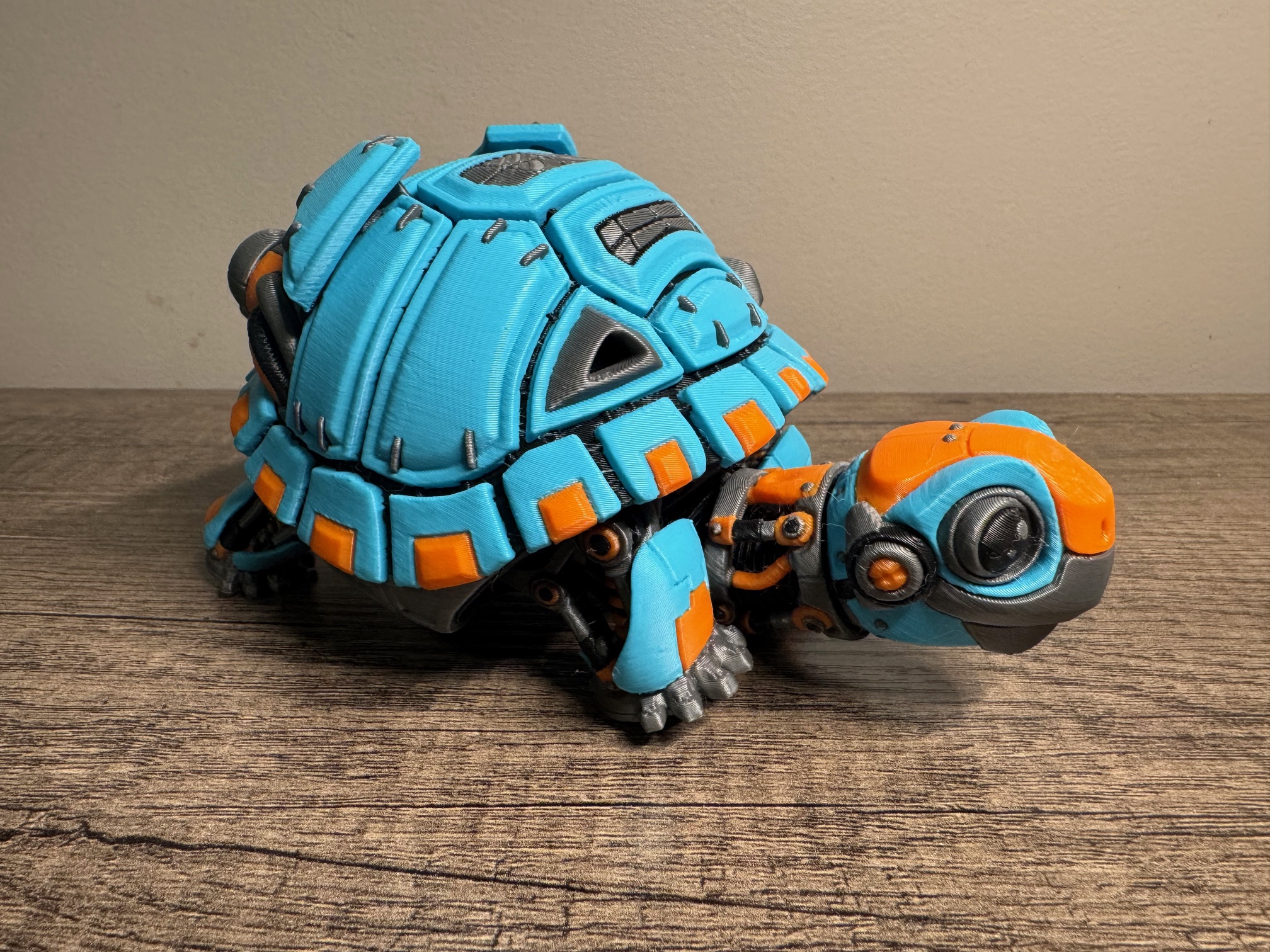 3D Printable RoboTortoise, Articulated fidget, Print-In-Place, Cute Robot Tortoise, Turtle Flexi ...