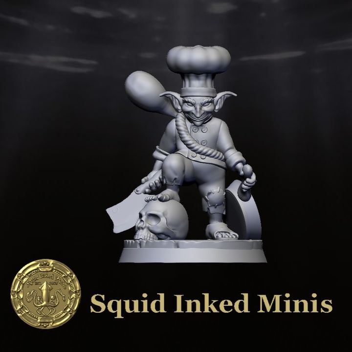 3D Printable Goblin Chef by Squid Inked Minis