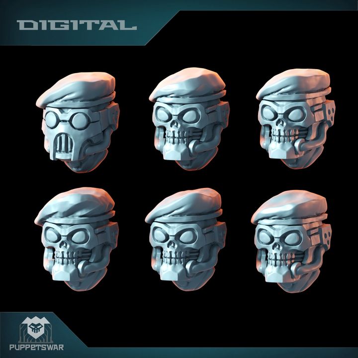 3D Printable Soldier Heads by Puppetswar Miniatures