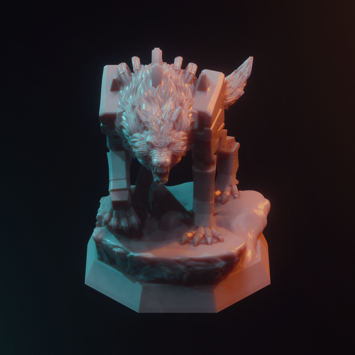 3D Printable Cyber Wolf B - S01E02 - 32mm by Metal Quest