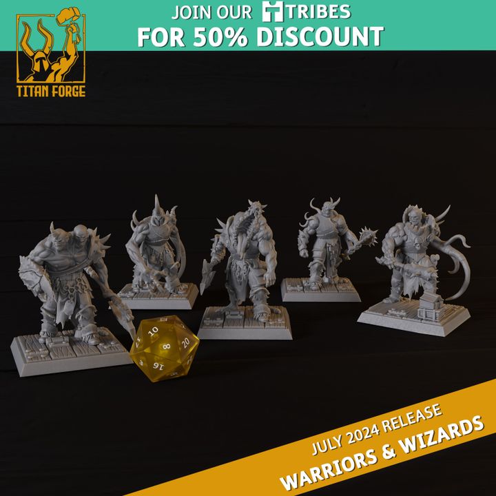 3D Printable Titan Forge Miniatures - 2024 - July - Warriors and ...