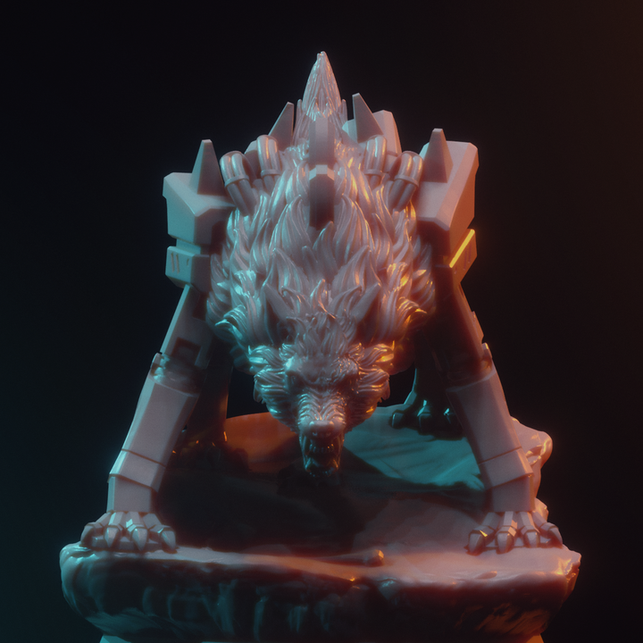 3D Printable Cyber Wolf C - S01E02 - 32mm by Metal Quest