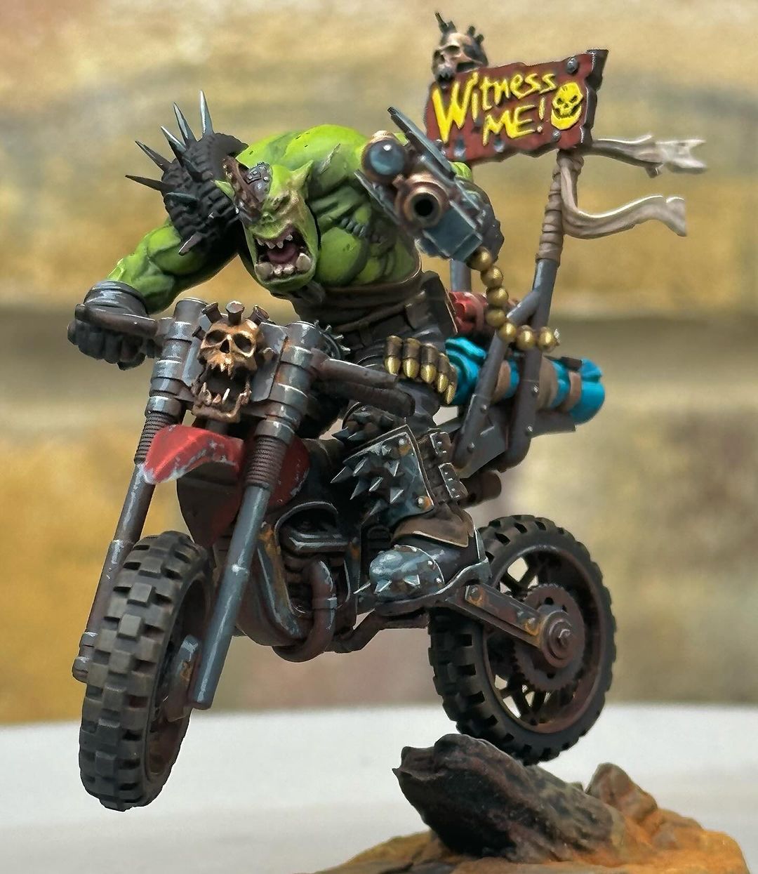 3D Printable Wasteland Biker Ork Model 2 by MeshBrain Lab