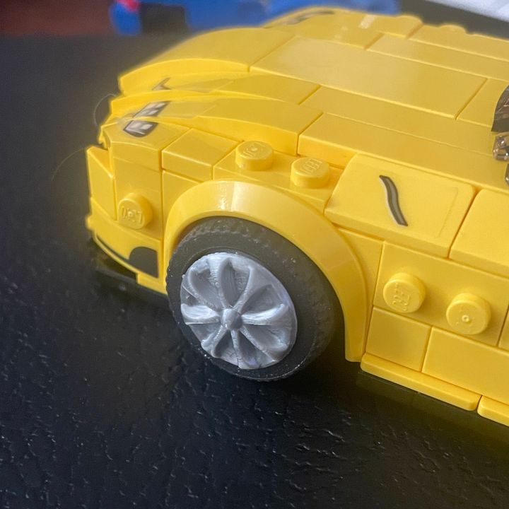 3D Printable Lego Compatible Speed Champion 8-Spoke Wheel by Jason