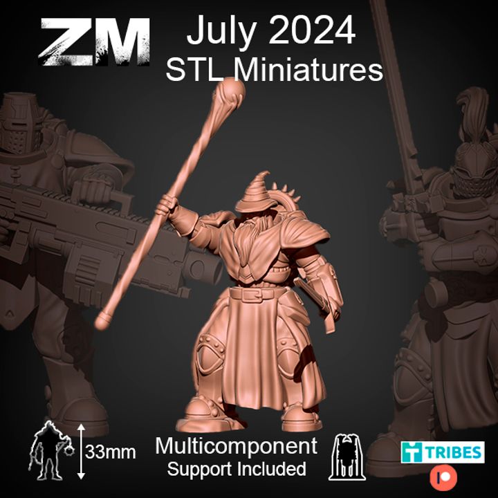 3D Printable Space Wizard knight by Zierzo Miniaturas