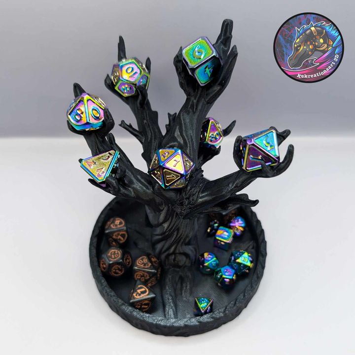 3D Printable Tree Dice Guardian Dice DIsplay by Kirsten M