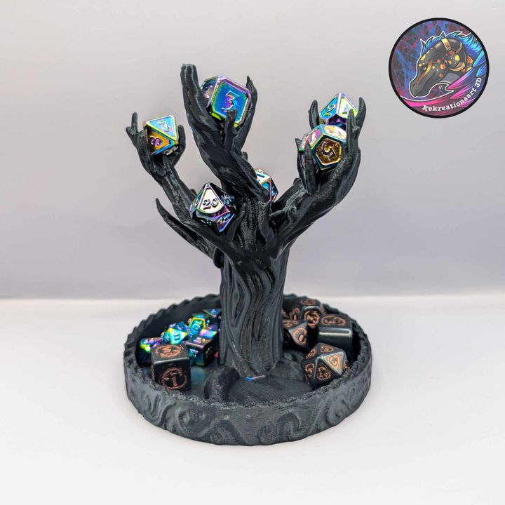 3D Printable Tree Dice Guardian Dice DIsplay by Kirsten M