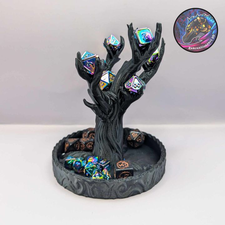 3D Printable Tree Dice Guardian Dice DIsplay by Kirsten M