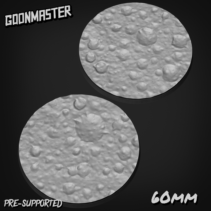 3D Printable Moon Crater Base Set by Goon Master