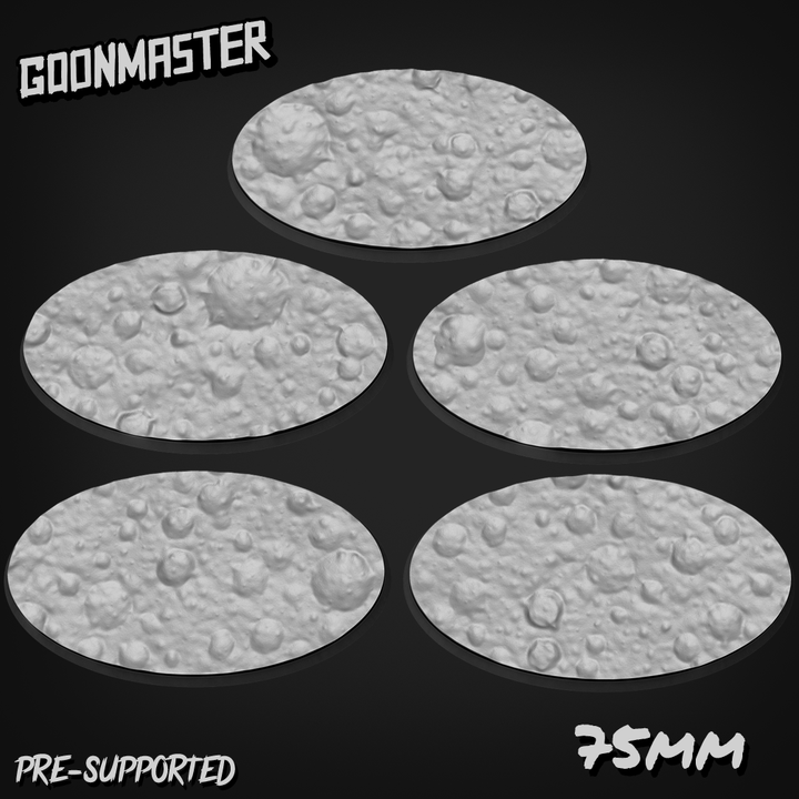 3D Printable Moon Crater Base Set by Goon Master
