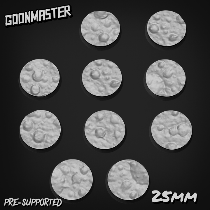 3D Printable Moon Crater Base Set by Goon Master