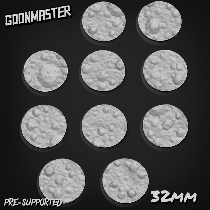 3D Printable Moon Crater Base Set by Goon Master