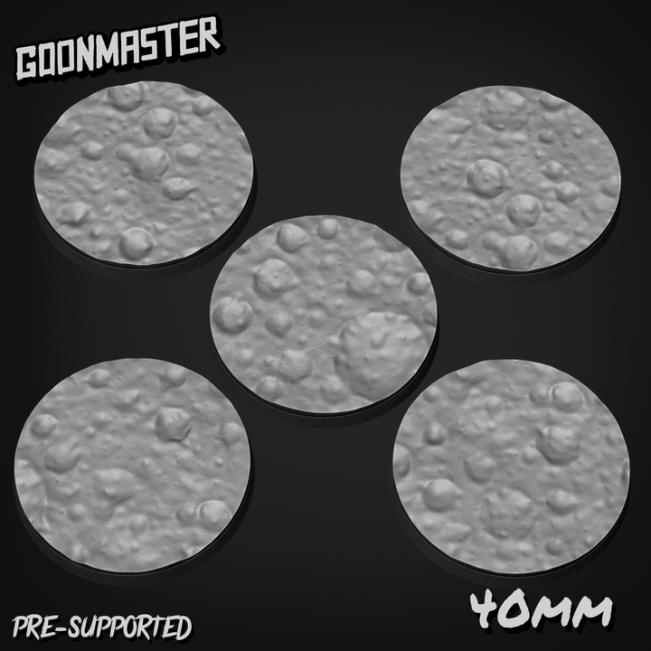 3D Printable Moon Crater Base Set by Goon Master