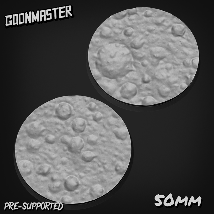3D Printable Moon Crater Base Set by Goon Master