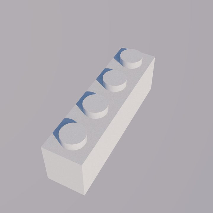 3D Printable LEGO Brick - 1X4 by VLAD-MARIUS