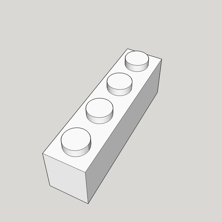 3D Printable LEGO Brick - 1X4 by VLAD-MARIUS
