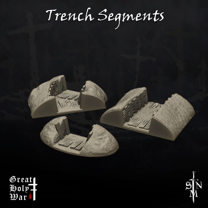 3D Printable Great Holy War: Trench Segments by Sir Nicholas Miniatures
