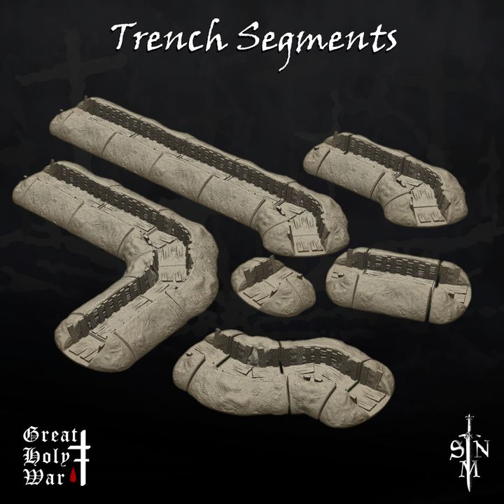 3D Printable Great Holy War: Trench Segments by Sir Nicholas Miniatures