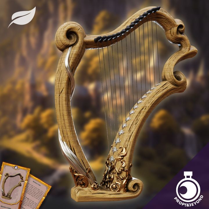 3D Printable Elven Harp by Props&Beyond
