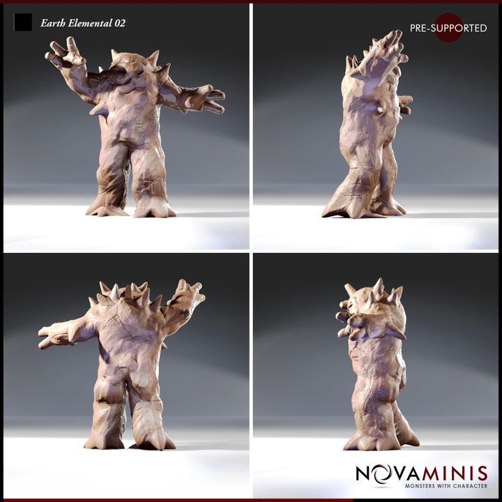 3D Printable Earth Elemental 02 by NOVAMINIS