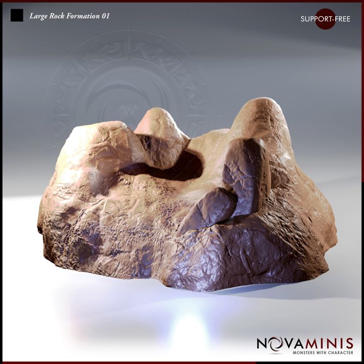 3D Printable Large Rock Formation 01 by NOVAMINIS