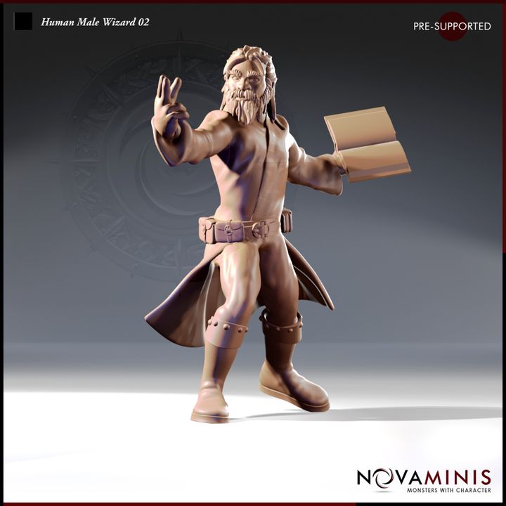 3D Printable Human Male Wizard 02 by NovaMinis