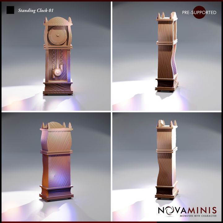 3D Printable Standing Clock 01 by NOVAMINIS