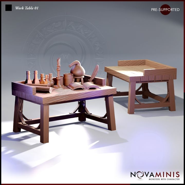 3D Printable Work Table 01 by NovaMinis