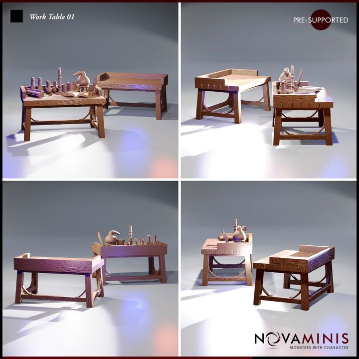 3D Printable Work Table 01 by NovaMinis