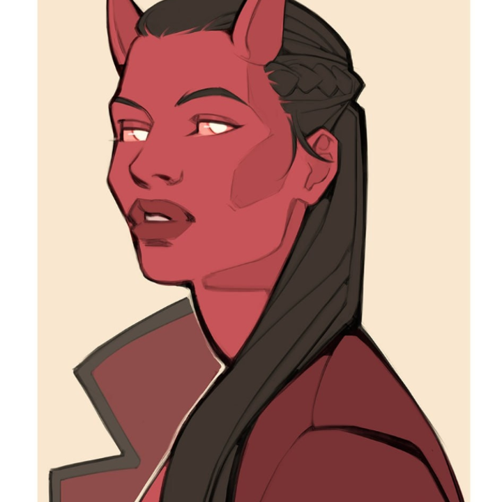 3D Printable DEMON WOMAN BUST MINIATURE PAINT by Alice