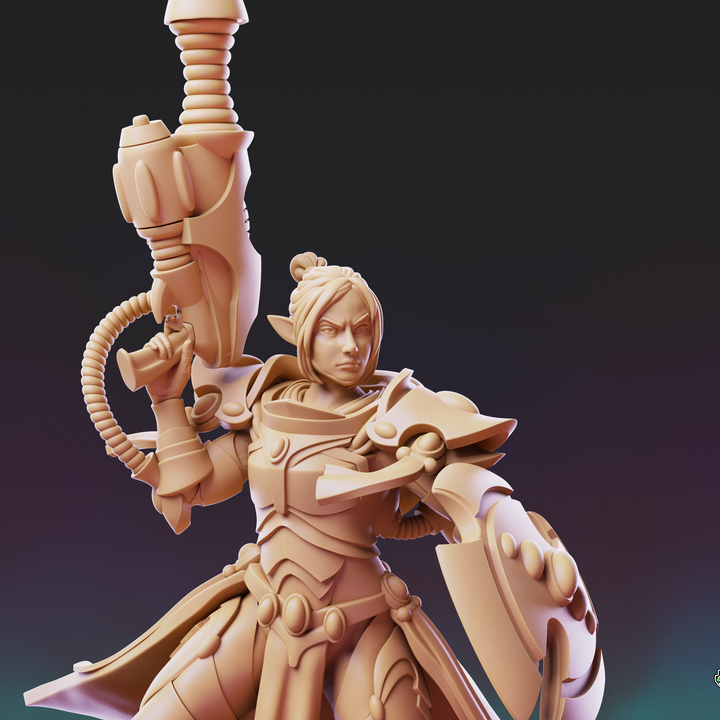 3D Printable Space Elf Subjugator Male - Leader by PSMiniatures