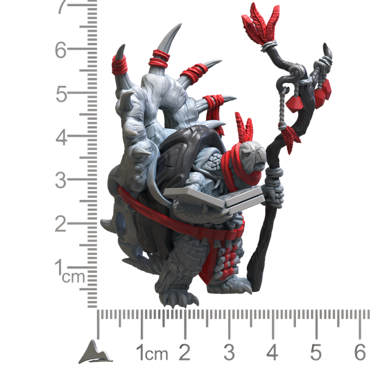3D Printable 013 EXILED Dayak Turtle Shaman by Printerra Studios