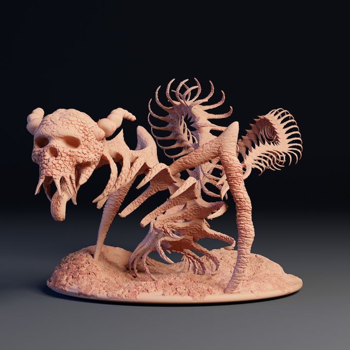 3D Printable Bone Worm - Giant Creature by Lazy Bear