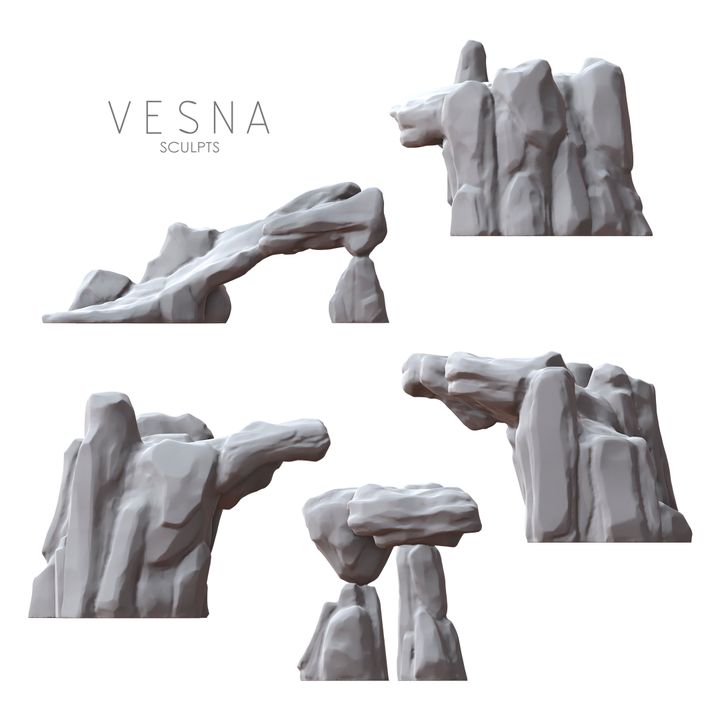 3D Printable STONE ARCHES by VESNA SCULPTS